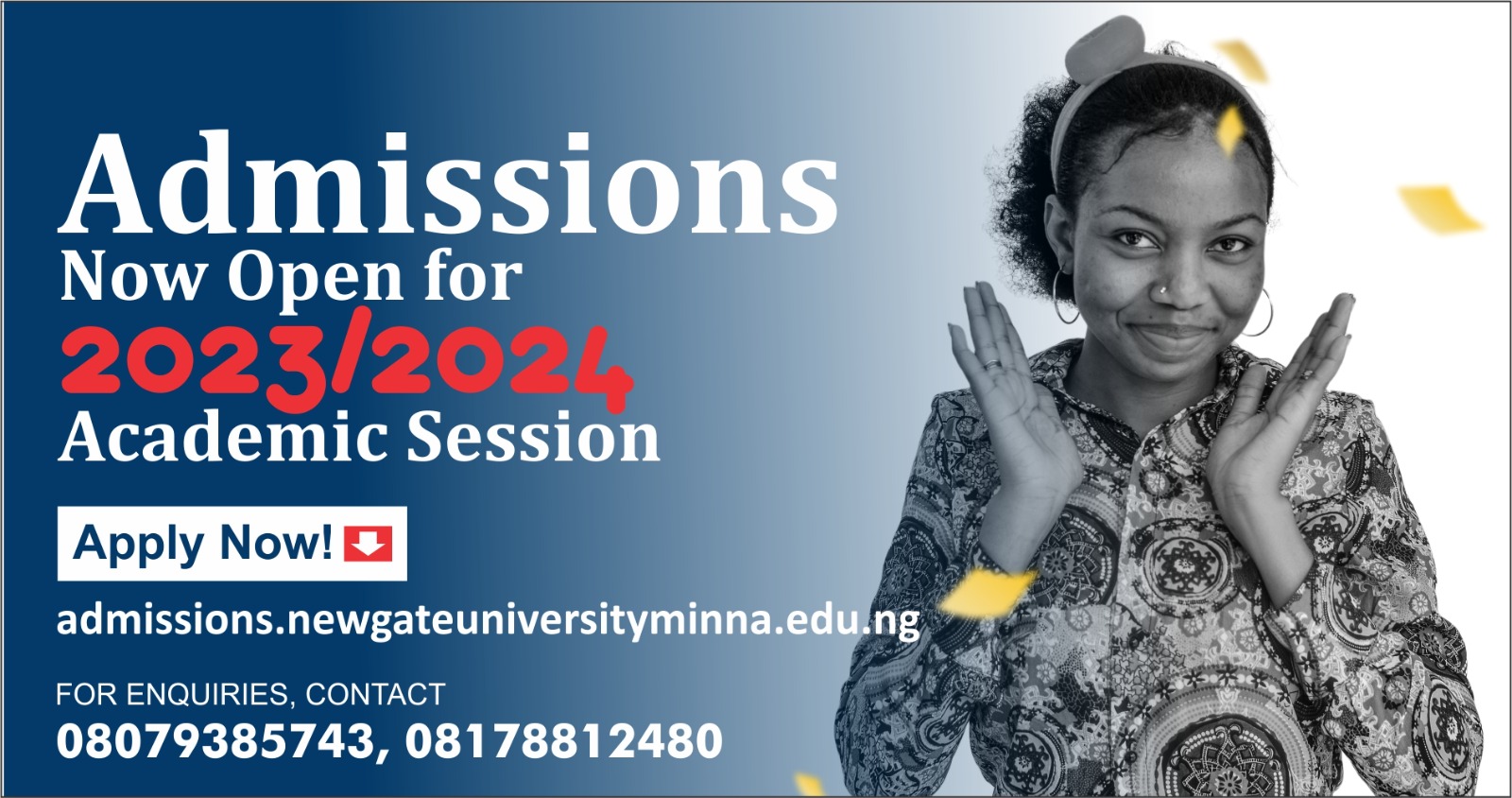 Undergraduate Admissions Now Open for 2023/2024 Academic Session - Newgate University Minna (NUM)